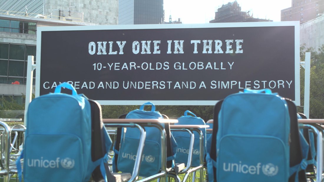 UNICEF unveils the “Learning Crisis Classroom” installation at the ...